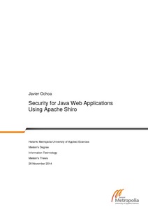 Security for Java Web Applications Using Apache Shiro - Theseus